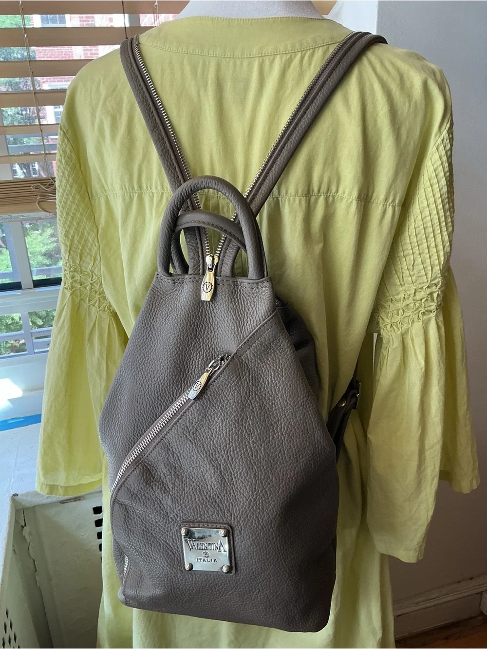 Valentina | Bags | Valentina Italia Pebbled Leather Convertible ...